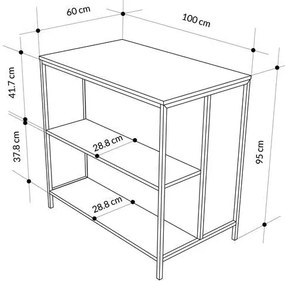 Barový stůl Houseland Detroit dub safírový/černý