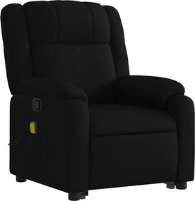 Zvedací masážní polohovací křeslo černé textil 3205216