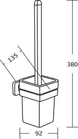Mexen příslušenství, ASIS držák na wc kartáč, černá, 7017650-70