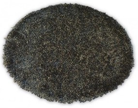 Luxusní kusový koberec Shaggy Love hnědočerný kruh 120cm