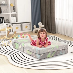 Costway Modular dětská pohovka Glow in Dark Play Sofa Modular Sofa, šedá