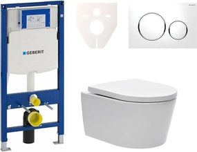 Cenově zvýhodněný závěsný WC set Geberit do lehkých stěn / předstěnová montáž + WC SAT Brevis SIKOGES3W4