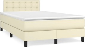 Box spring postel s matrací krémová 120x200 cm umělá kůže 3141115