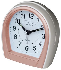 JVD Netikající tichý rose ručkový budík Quartz JVD bílo-rosé SRP812.10