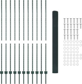 Svařovaná drátěná plotovina s tyčkami 25 x 1,5 m Zelená 3336494