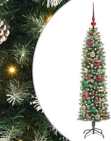 Umělý štíhlý vánoční strom Zelená a bílá 120 cm 3395277