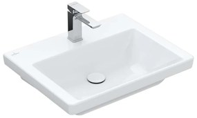 Villeroy & Boch Subway 3.0 - Umyvadlo 60x47 cm, bez přepadu, otvor pro baterii, CeramicPlus, alpská bílá 4A7061R1
