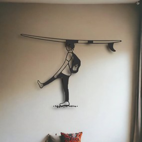 Surf Time - kovový obraz na zeď Velikost: 75cm, Barva: Black