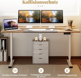 Costway Elektrický stojánek výškově nastavitelný stůl ergonomický stojánek