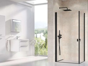 Ravak Chrome - Sprchové dveře CRV1-80, 80x195 cm, černá/čiré sklo 1QV40301Z1