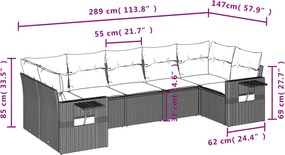 7dílná zahradní sedací souprava s poduškami béžová polyratan 3252926