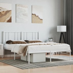 vidaXL Kovový rám postele s čelem 120 x 200 cm [352478] Barva: Bílá