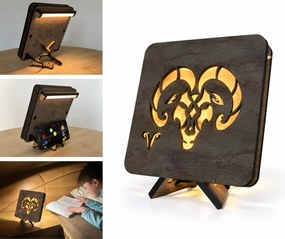 Li-Go Znamení "Beran" lampa 19x19 cm provedení povrchu: černá s patinou