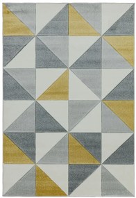 Moderní kusový koberec Sketch SK06 Geometrický vzor šedý žlutý Rozměr: 120x170 cm