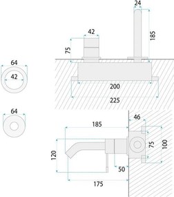 Rea Venti, podomítková umyvadlová baterie, zlatá matná, REA-B9644
