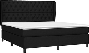 Box spring postel s matrací černá 160x200 cm textil 3128215