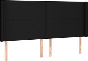 Box spring postel s matrací a LED černá 180x200 cm textil 3138175