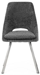Jídelní židle, šedá, látka bouclé, DCL-W1174 GREY2