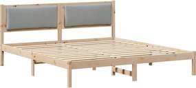 Rám postele Světle šedá 200 x 200 cm Masivní borové dřevo 3394228