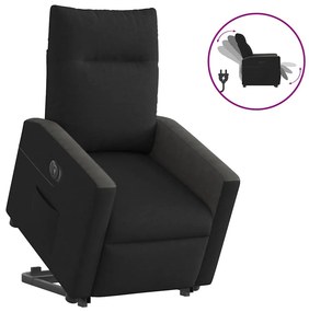 Elektrické zvedací polohovací křeslo černé textil 3324068