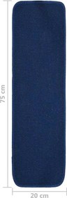 Nášlapy na schody 15 ks 75x20 cm námořnická modř protiskluzové 340399