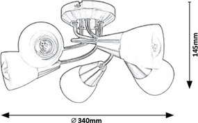 Rabalux Chromové stropní svítidlo Connor pro žárovku 5x E14 5691