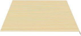 Náhradní plachta na markýzu žlutá a bílá 500 x 350 cm polyesterová 311942