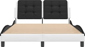 Rám postele bez matrace Zadar bílý a černý 140 x 190 cm umělá kůže 3208183