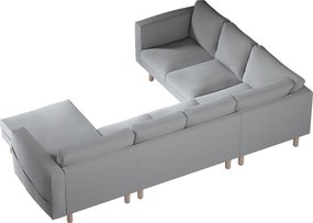 Potah na pohovku IKEA Norsborg rohová, 5-místná se šezlongem barva šedá látka sametová