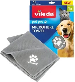 Vileda Pet Pro L šedá / Osuška pro zvířata / mikrovlákno / 100 x 65 cm