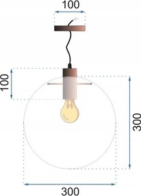 Toolight - Závěsné svítidlo Lassi 30cm APP308-1CP, E27, černá, OSW-00340