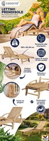 Zahradní lehátko skládací nastavitelný z akáciového dřeva Teak vzhled rozkládací stůl kolečka