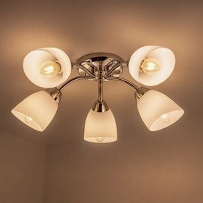 Stropní svítidlo Portos, 5x bílé plastové stínítko, ch