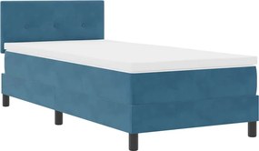 Postel s boxspringem s matrací Tmavě modrá 100 x 200 cm samet 3339156