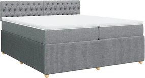Box spring postel s matrací světle šedá 200 x 200 cm textil 3289870