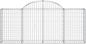 Klenuté gabionové koše 7 ks 200x30x80/100 cm pozinkované železo 3146094