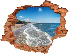 Wallmuralia Díra 3D ve zdi na stěnu Baltské moře 90x70 cm