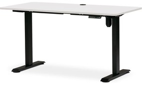 Kancelářský stůl LT-W140 WT bílý s elektricky nastavitelnou výškou, podnož kov černý lak