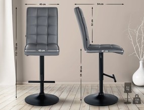 Barová židle Peking V2 umělá kůže černá konstrukce – šedá