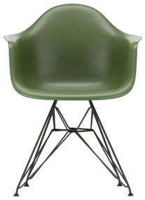 Eames Plastic Armchair DAR černě lakovaná lesní zelená bílé na tvrdou podlahu Vitra