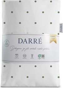 Perkálové bavlněné prodloužené povlečení Puntíky - zelené - duo - GOTS Velikost: 140 x 220 + 70 x 90
