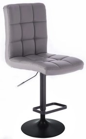 LuxuryForm DESIGN Barová židle TOLEDO na černé kulaté podstavě - šedá