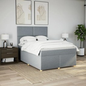 Box spring postel s matrací světle šedá 160 x 200 cm textil 3293624