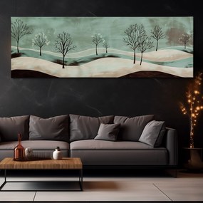 Obraz na plátně - Opuštěné podzimní stromky FeelHappy.cz Velikost obrazu: 180 x 60 cm