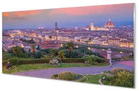 Obraz na skle řeka Itálie Panorama 125x50 cm