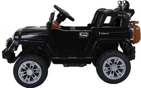 LEAN CARS Elektrické autíčko Jeep JJ245, LED světla, MP3, dálkové ovládání, černé