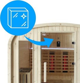 BPS-koupelny Zahradní kombinovaná sudová sauna 2v1  - Infrasauna + finská sauna 200x200, 4-6 osob