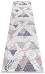 Dywany Luszczow Kusový koberec SISAL SION Geometrický, Trojúhelníky 3006 ecru / růžový Rozměr koberce: 70 x 250 cm
