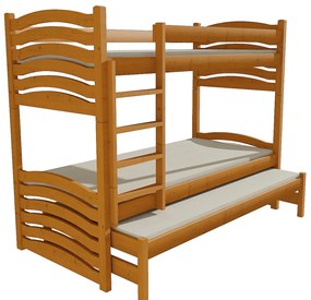 Patrová postel s výsuvnou přistýlkou PPV 021 90 x 200 cm - OLŠE