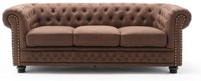 Designová trojsedačka Chesterfield II 205 cm antik hnědá